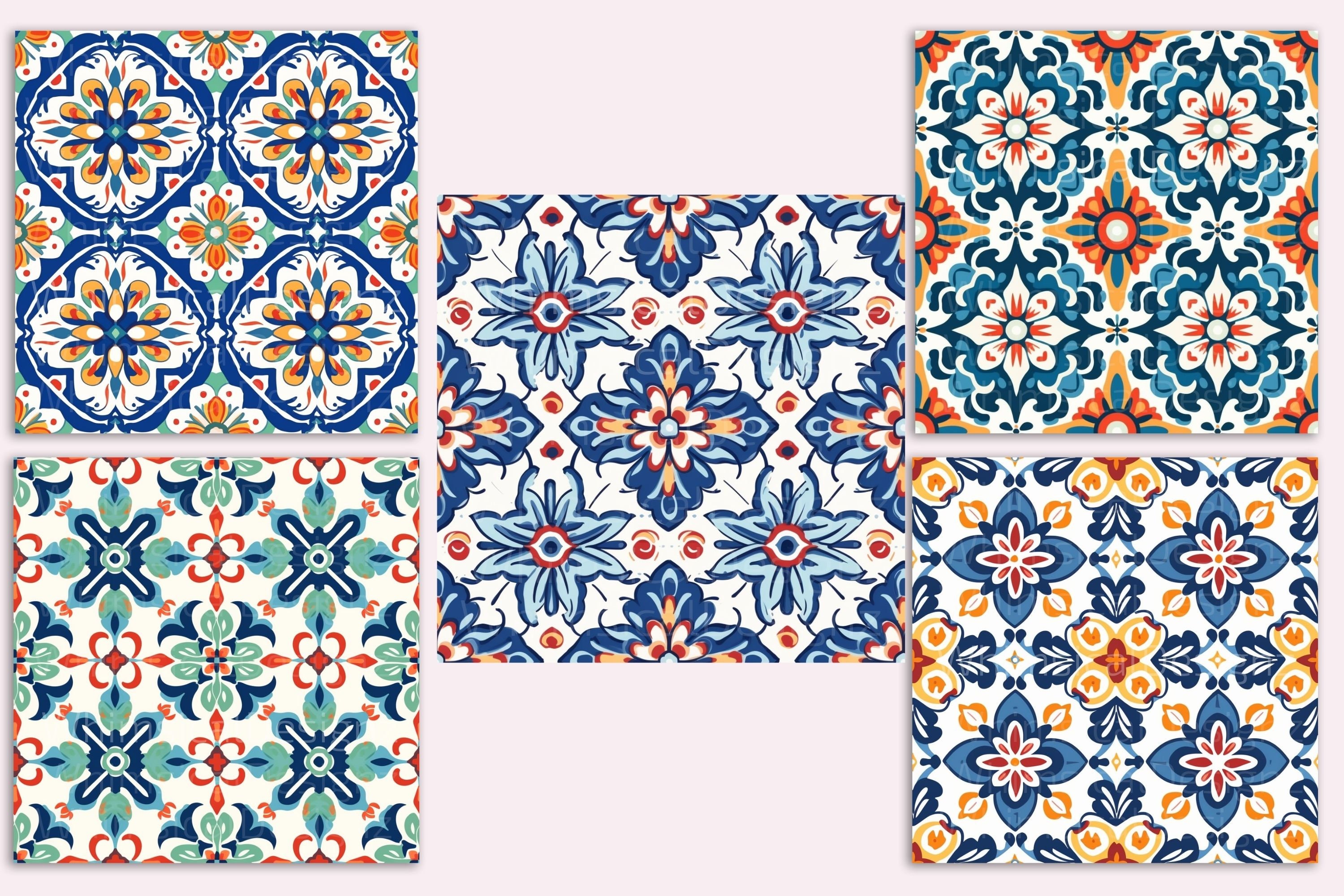 20 Vintage Portuguese Seamless Pattern, Digital Paper Pack, Retro ...
