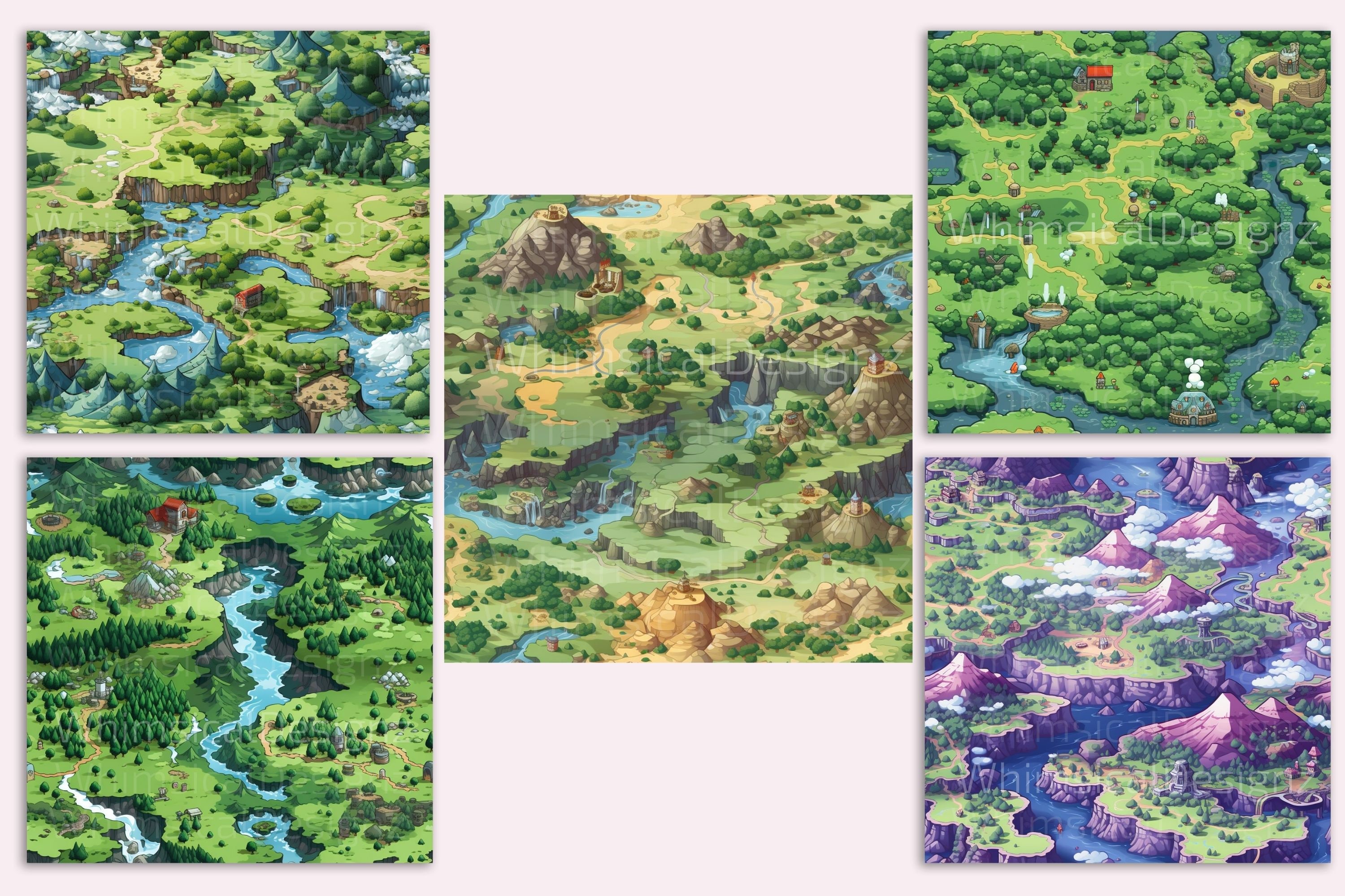 20 Game Maps Seamless Pattern, Digital Paper Pack, Video Game Patterns ...