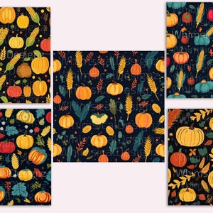 20 Fall Harvest Seamless Leaves Pattern, Digital Paper Pack, Autumn ...