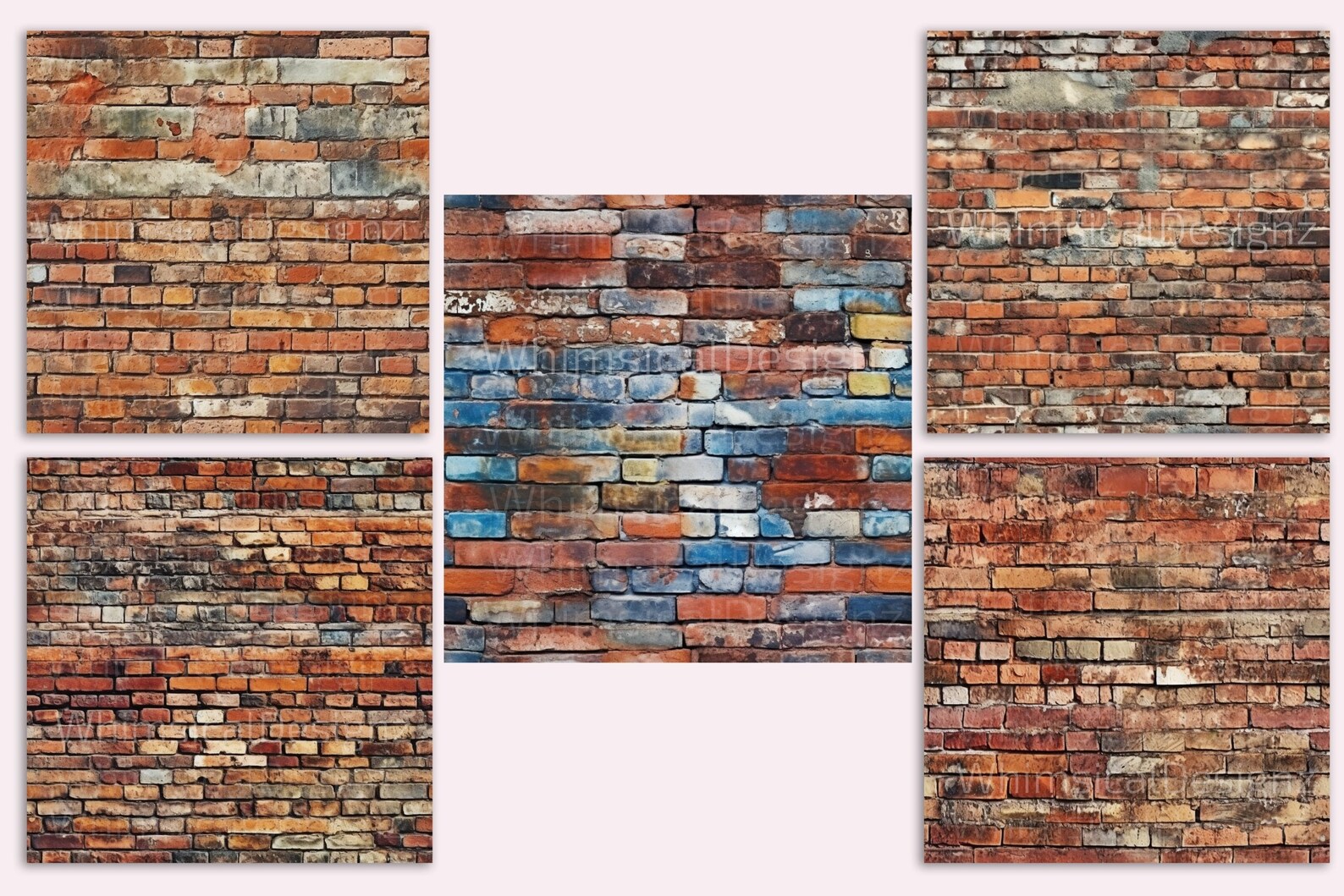 20 Old Brick Wall Seamless Pattern, Digital Paper Pack, Aged, Antique Brickwork, Instant ...