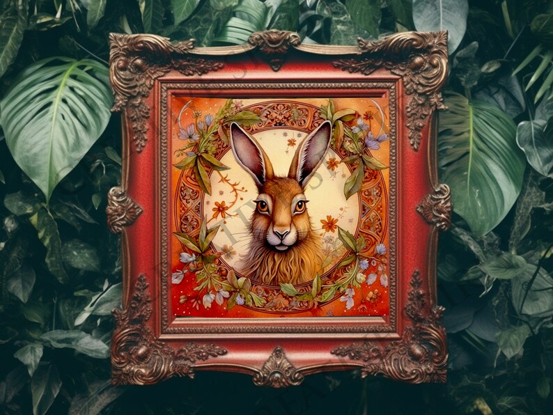 Yule Hare Card Celtic Folklore Nature Seasons Greetings Pagan Christmas ...