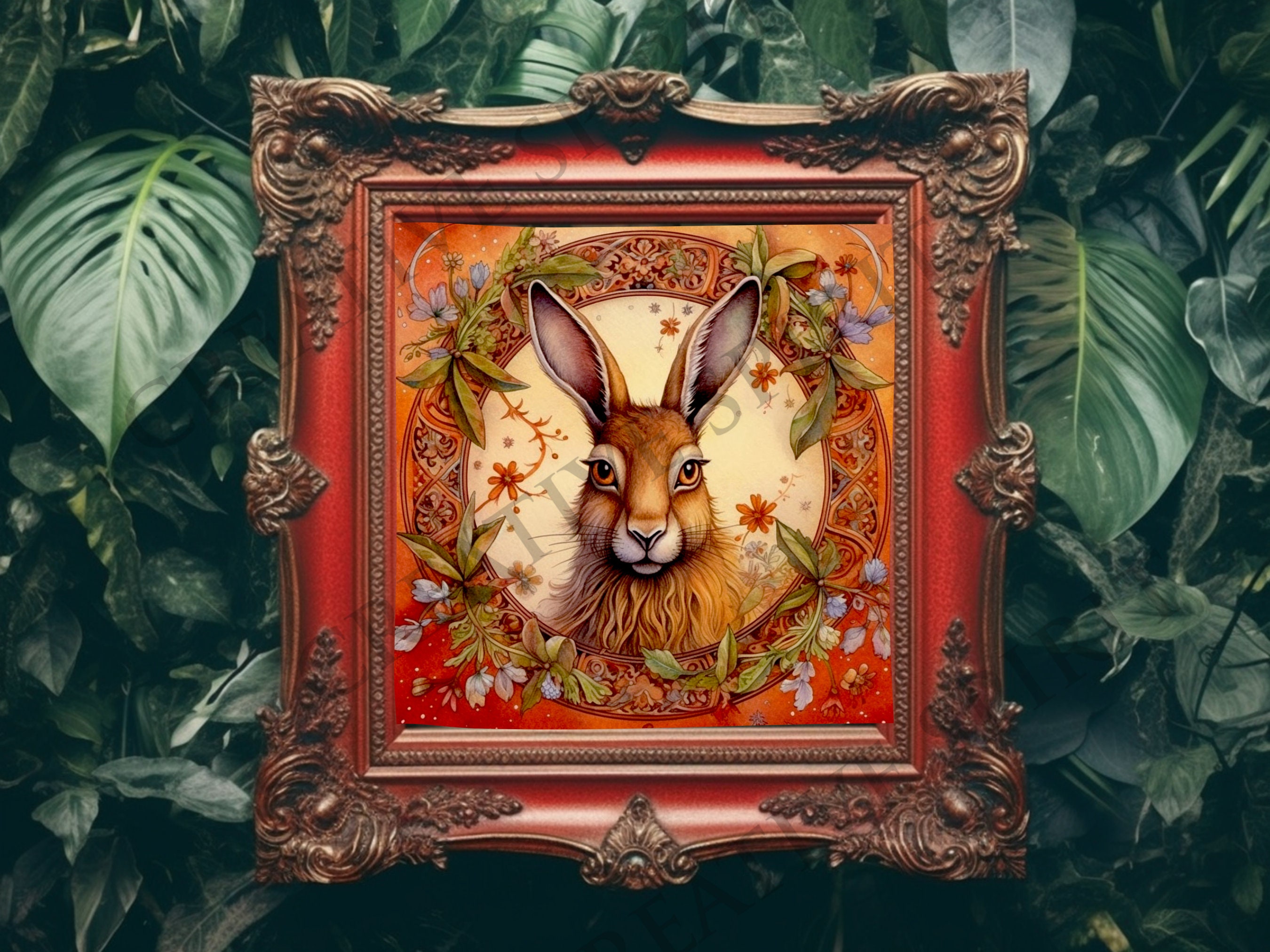 Yule Hare Card Celtic Folklore Nature Seasons Greetings Pagan Christmas ...