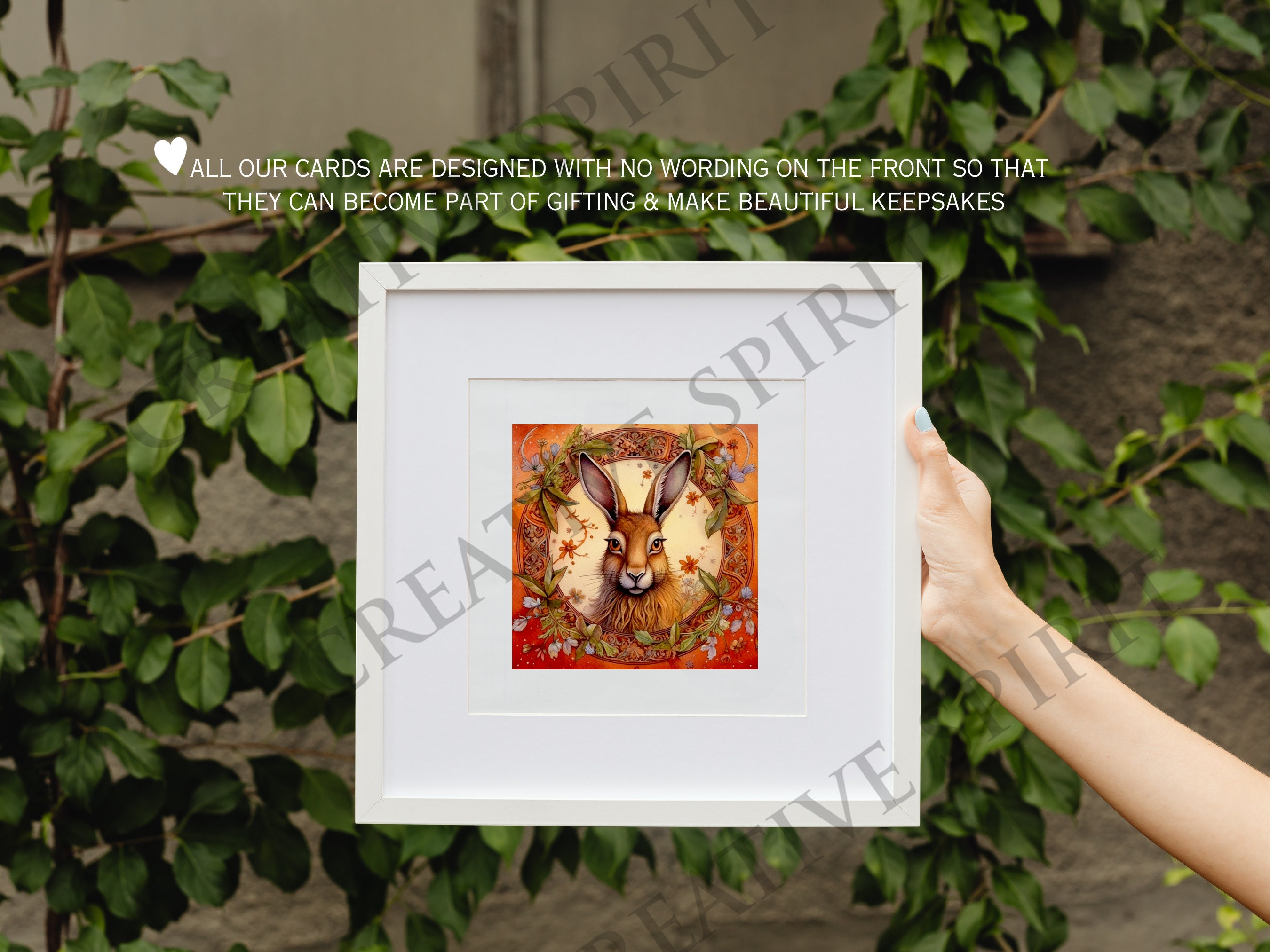 Yule Hare Card Celtic Folklore Nature Seasons Greetings Pagan Christmas ...