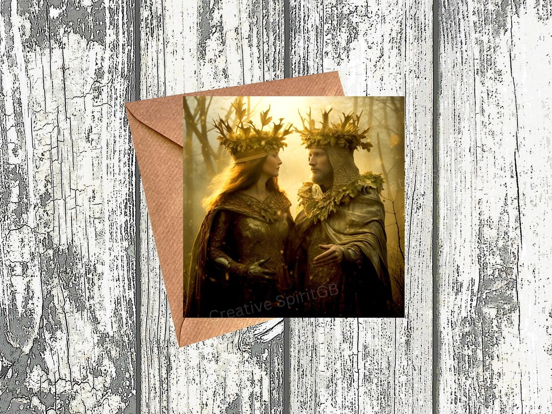 Celtic King & Queen Yule Winter Pagan Lovers Wicca Folklore Christmas ...