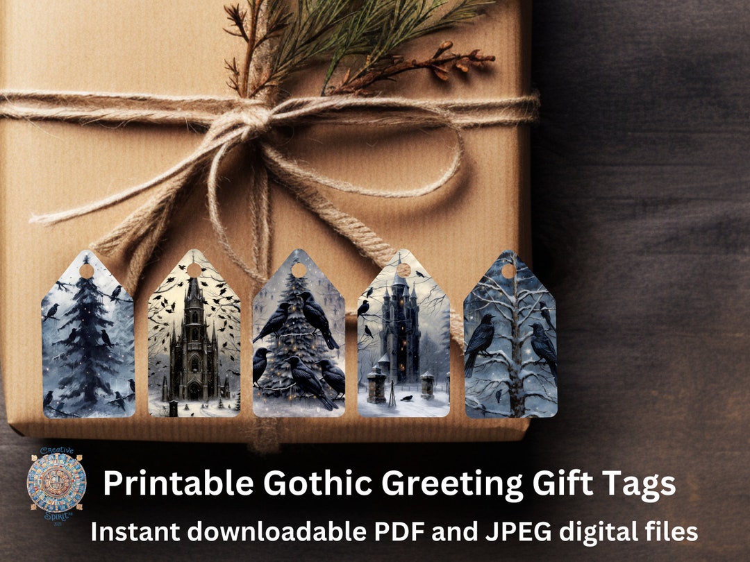 Gothic Greetings Printable Gift Tags PDF JPEG Digital Gift - Etsy