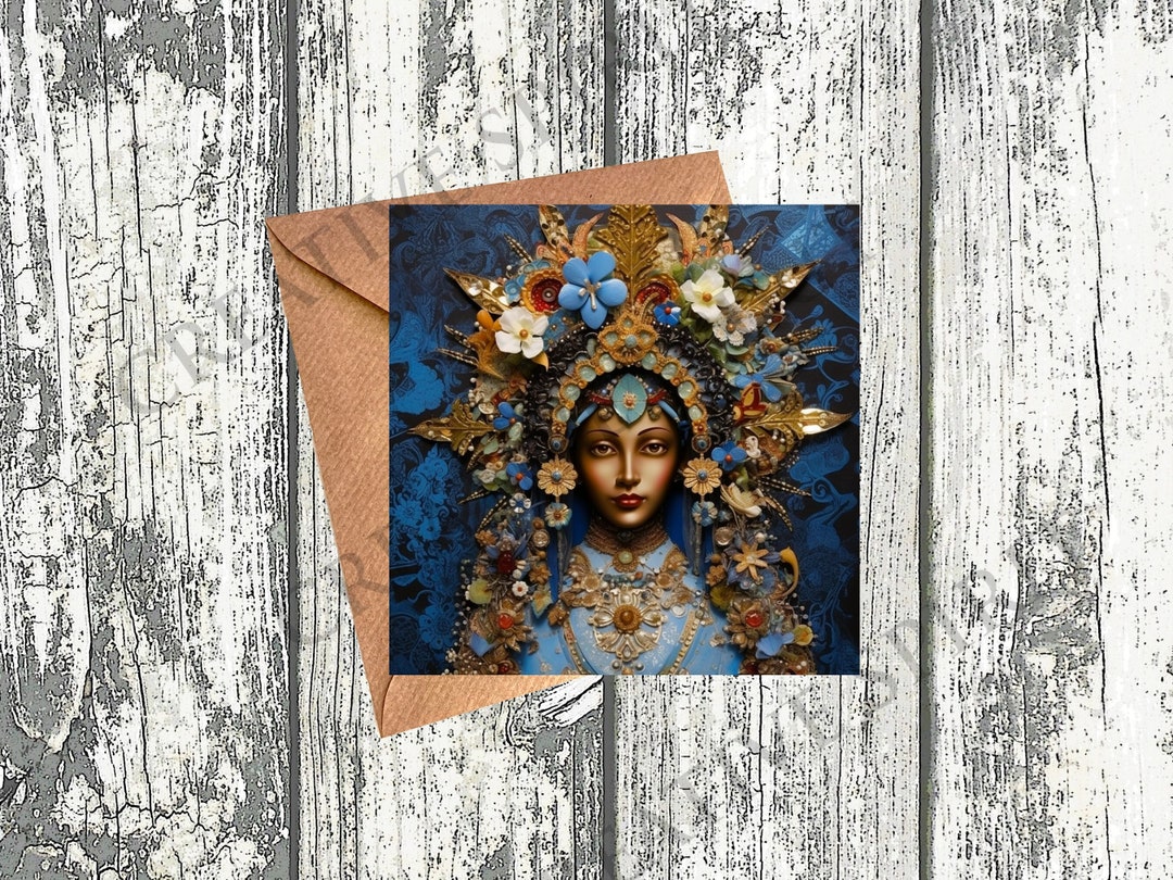 Black Madonna Card Blessed Virgin Mary Religious Icon Our Lady Baptism ...