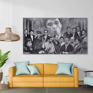 Scarface Godfather Sopranos Goodfellas Gangster Collage Poster Wallart ...