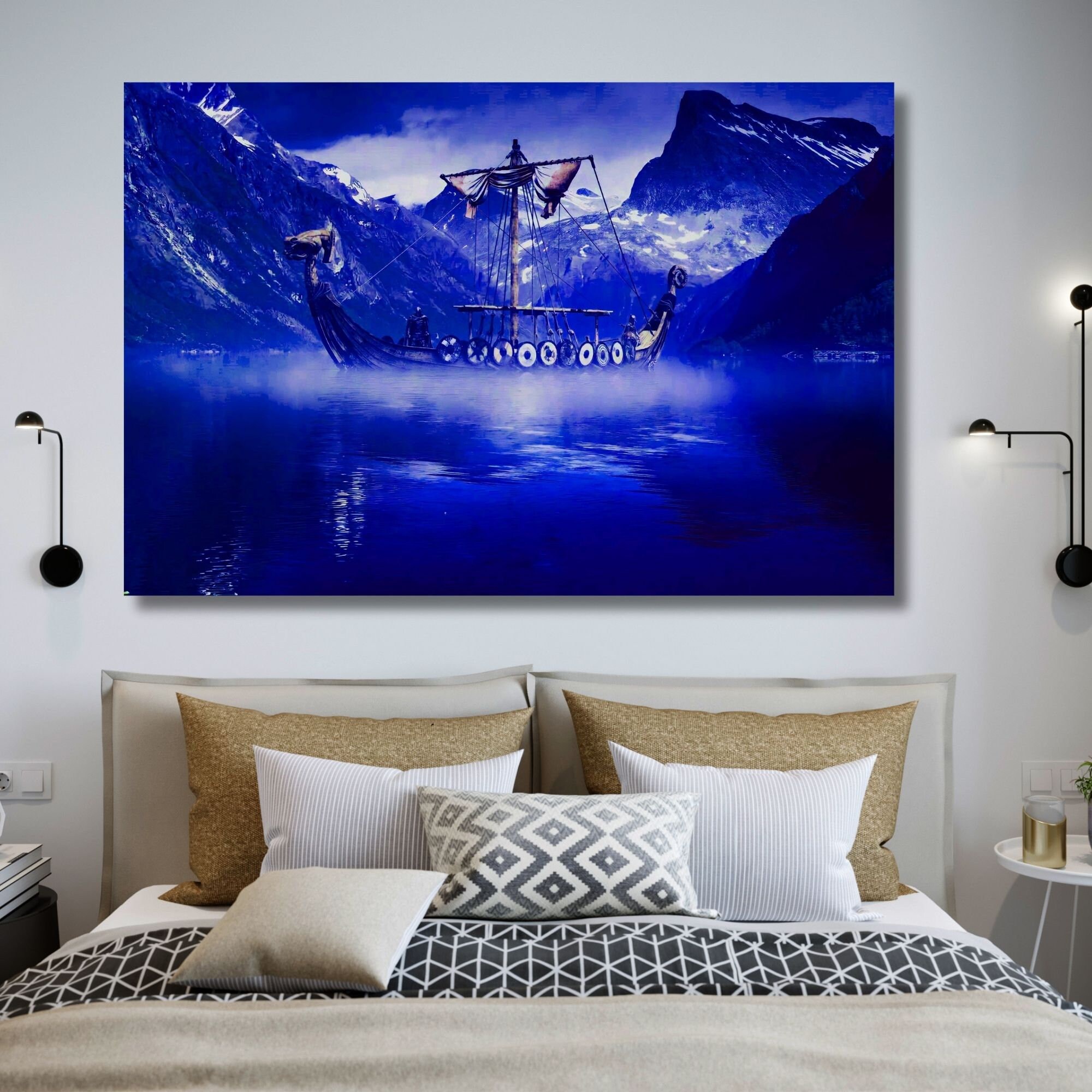 Viking Ship Vivid Design Ready Wall Hanging Home Decor Gift for ...