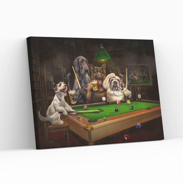Dogs Playing Pool - Etsy