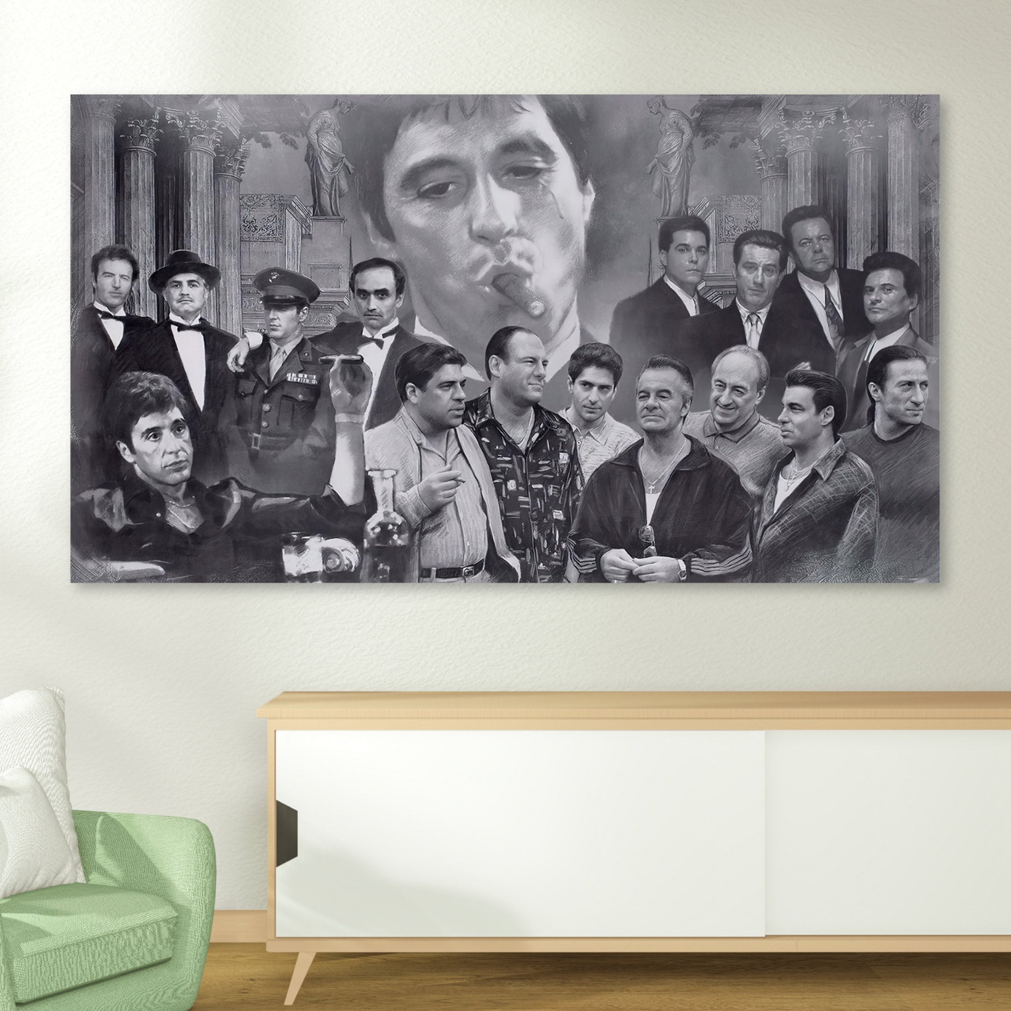 Scarface Godfather Sopranos Goodfellas Gangster Collage Poster - Etsy