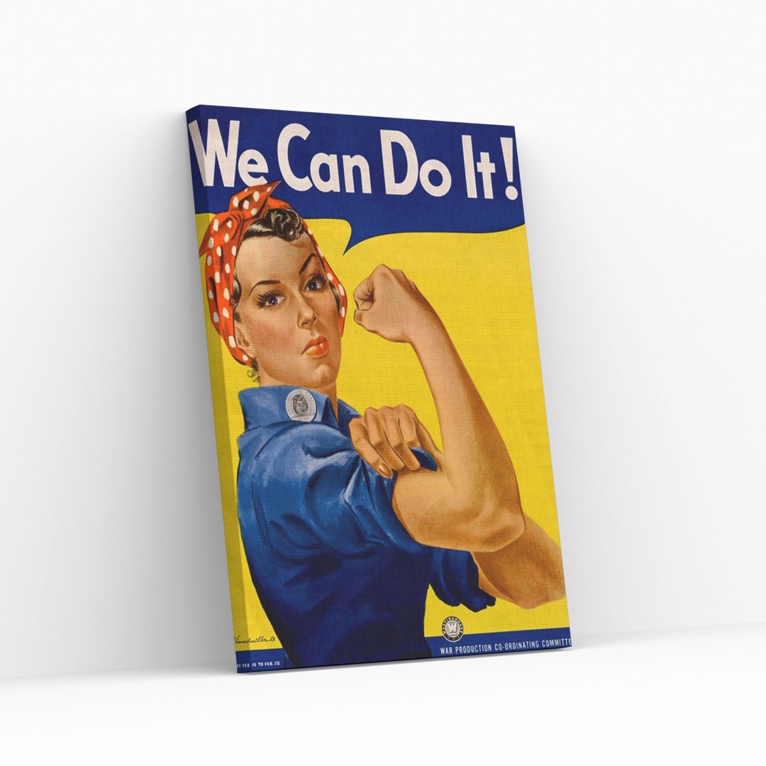 Rosie the Riveter Vintage Poster Famous Artwork Canvas Wall Art Woman ...