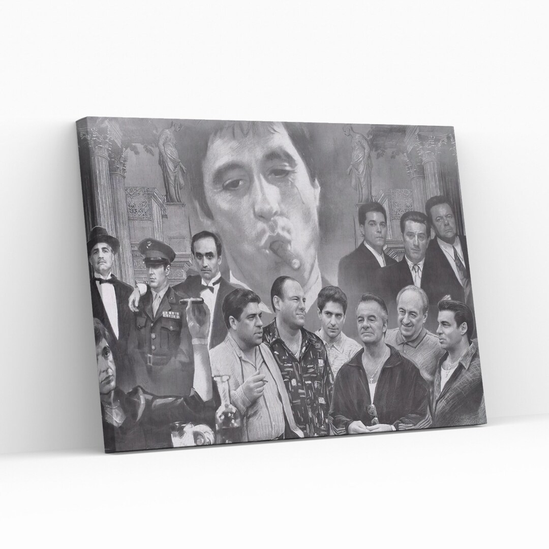 Scarface Godfather Sopranos Goodfellas Gangster Collage Poster Wallart ...