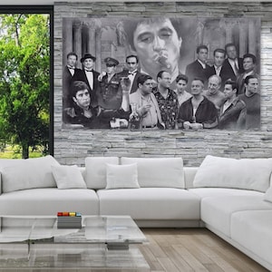 Scarface Godfather Sopranos Goodfellas Gangster Collage Poster Wallart ...