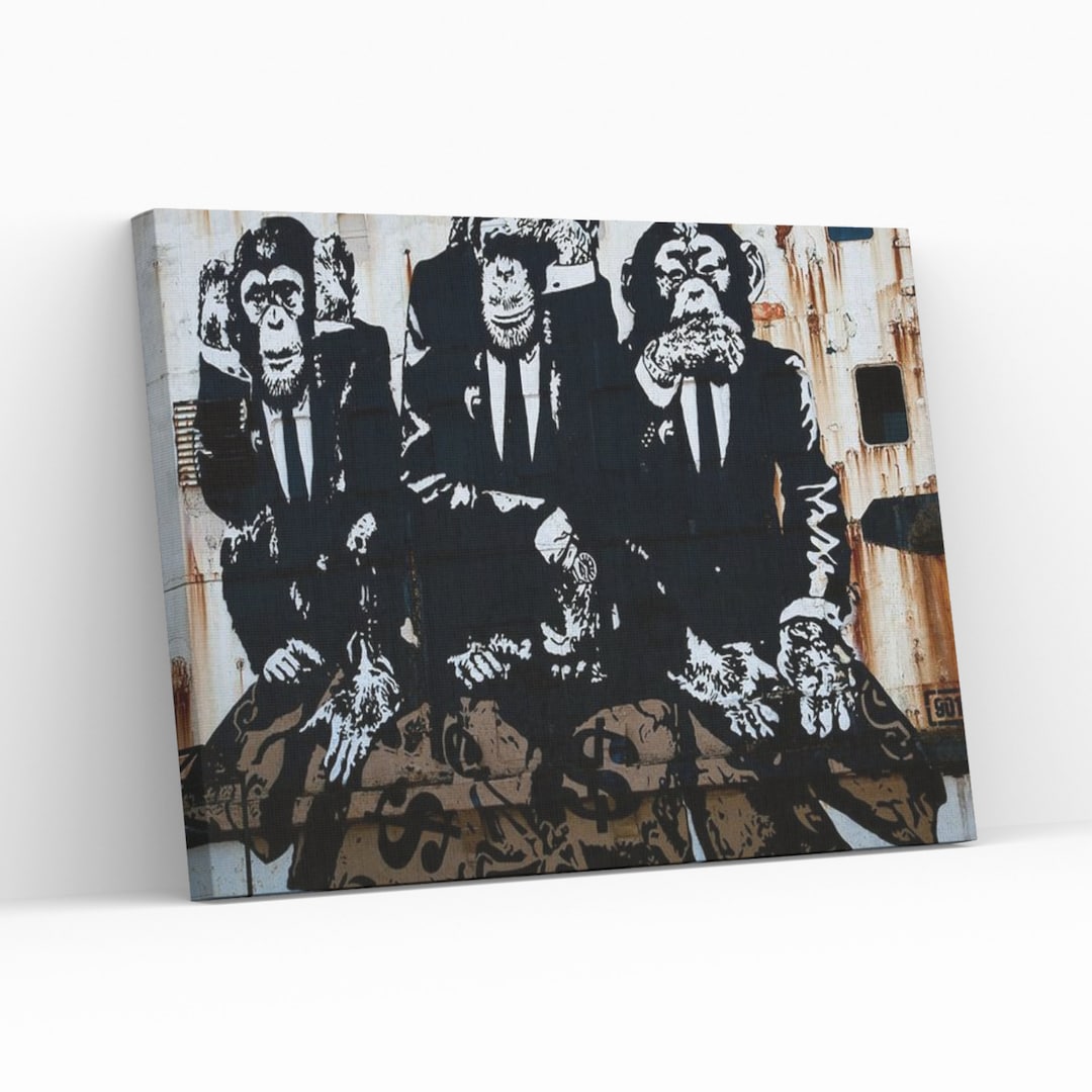 Banksy Three Monkeys Street Art Graffiti Decor Gift for Kids Room Ready ...