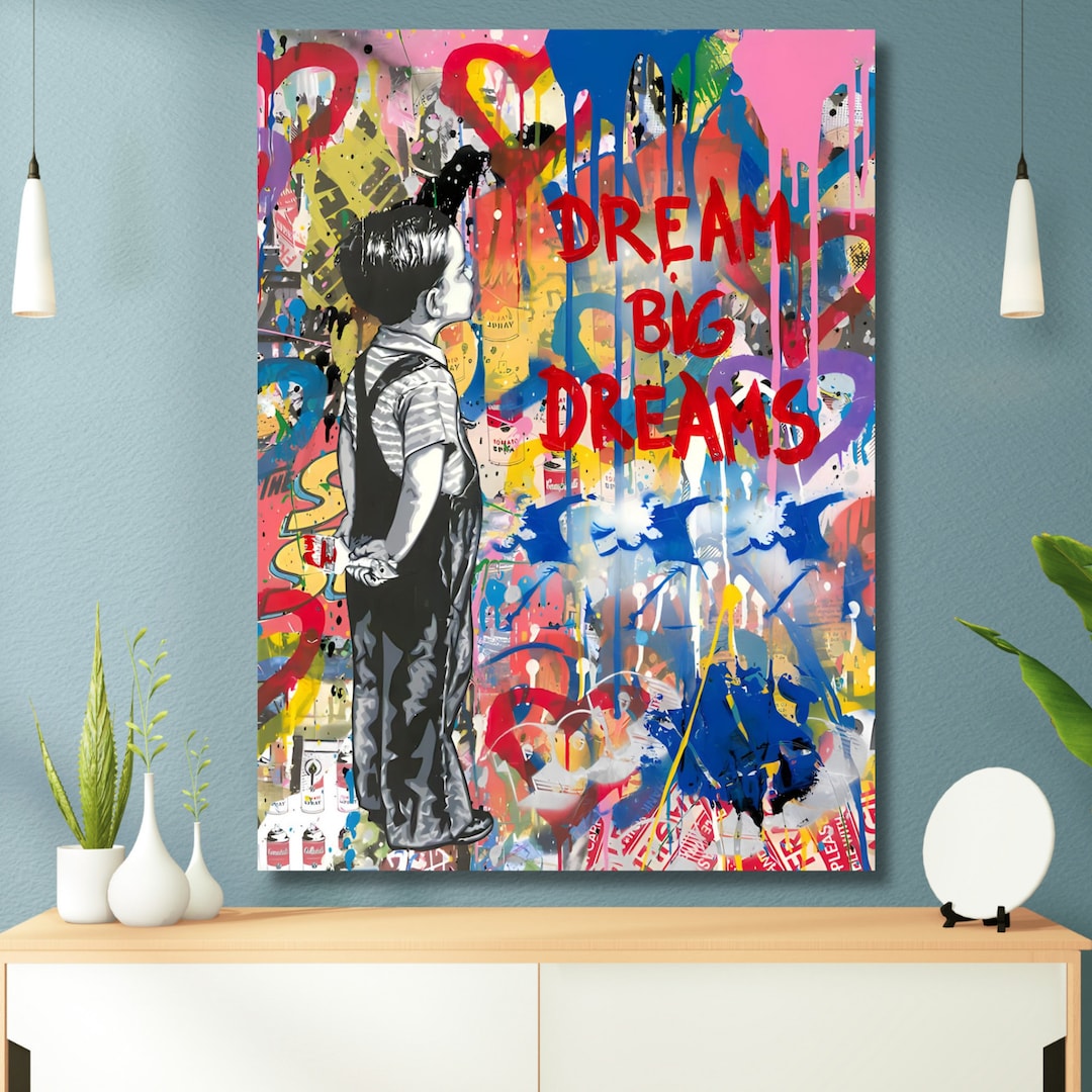 Banksy Big Dreams Graffiti Street Art Office-home Decor Ready to Hang ...