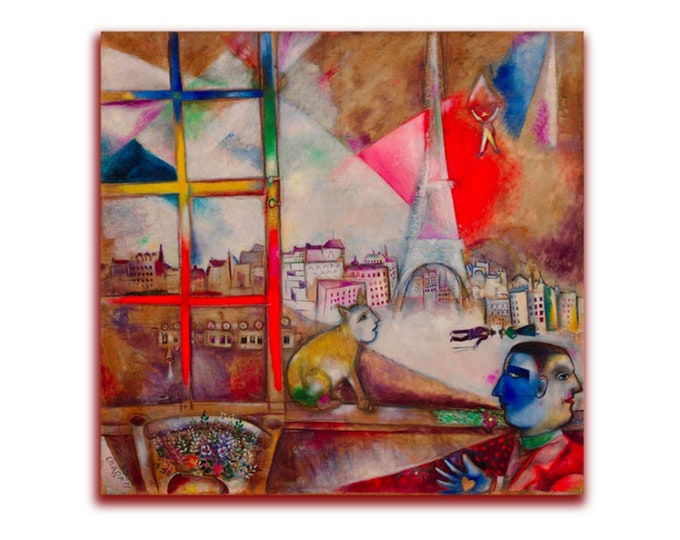 Paris Through the Window by Marc Chagall Cubist Artwork Reproduction ...
