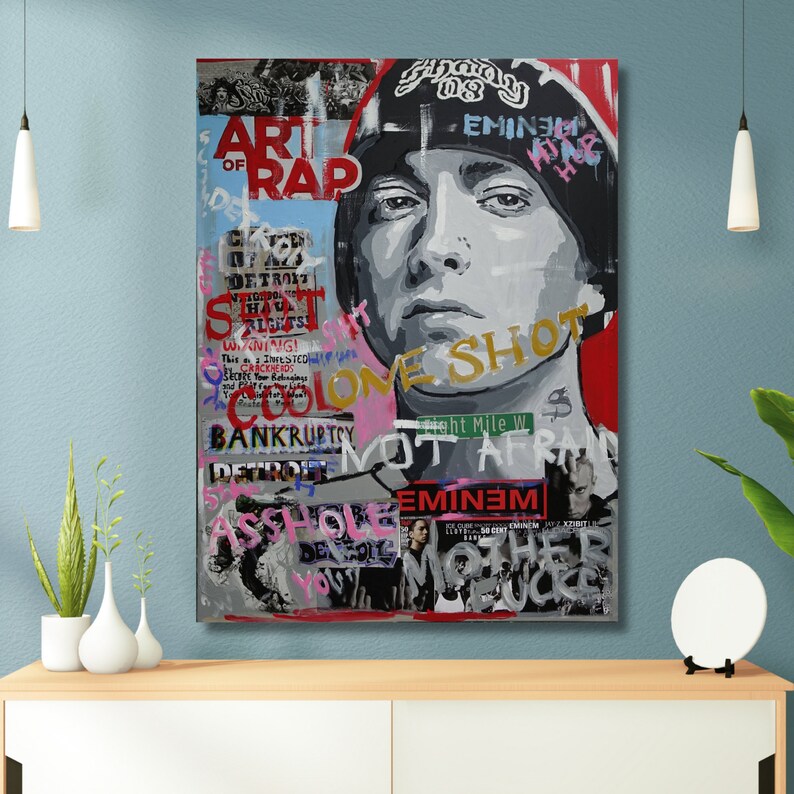 Banksy Eminem Rap Graffiti Street Art Office-home Decor Ready - Etsy