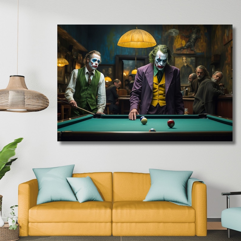 Jokers in Night Cafe of Van Gogh Canvas Wall Art Movie Lovers Gift Wall ...