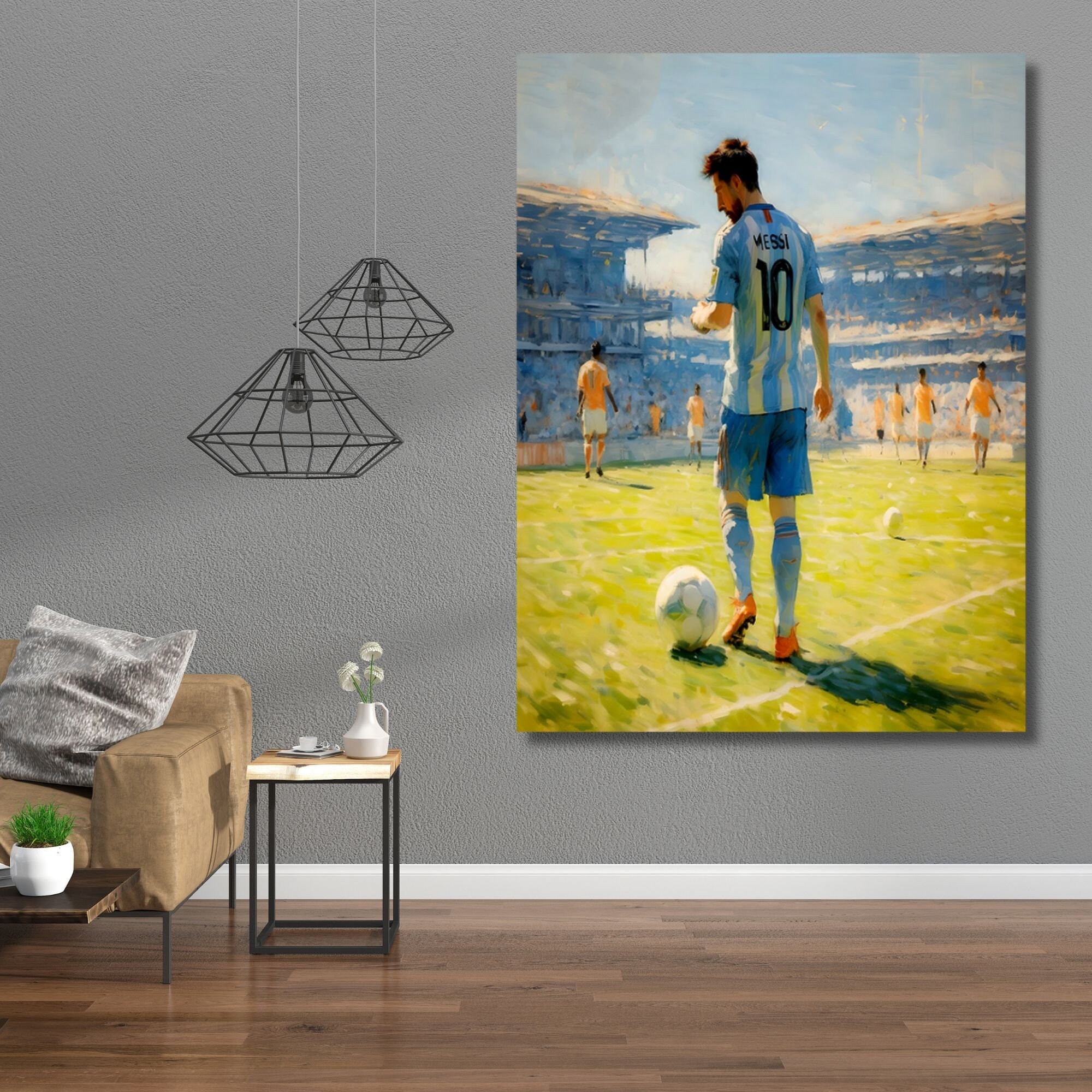 Lionel Messi Impressionist Style Design Football Soccer Legend Kidsroom ...