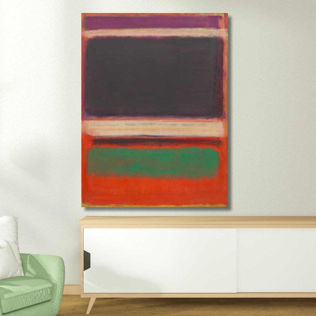 Mark Rothko Black Purple Green Orange Rectangular Abstract Reproduction ...