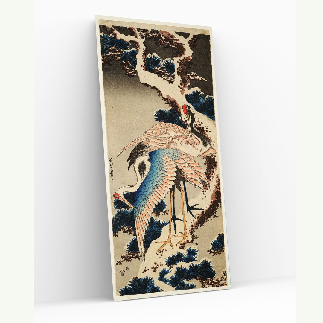 Katsushika Hokusai Cranes Canvas Wall Art Traditional Japanese Artwork ...