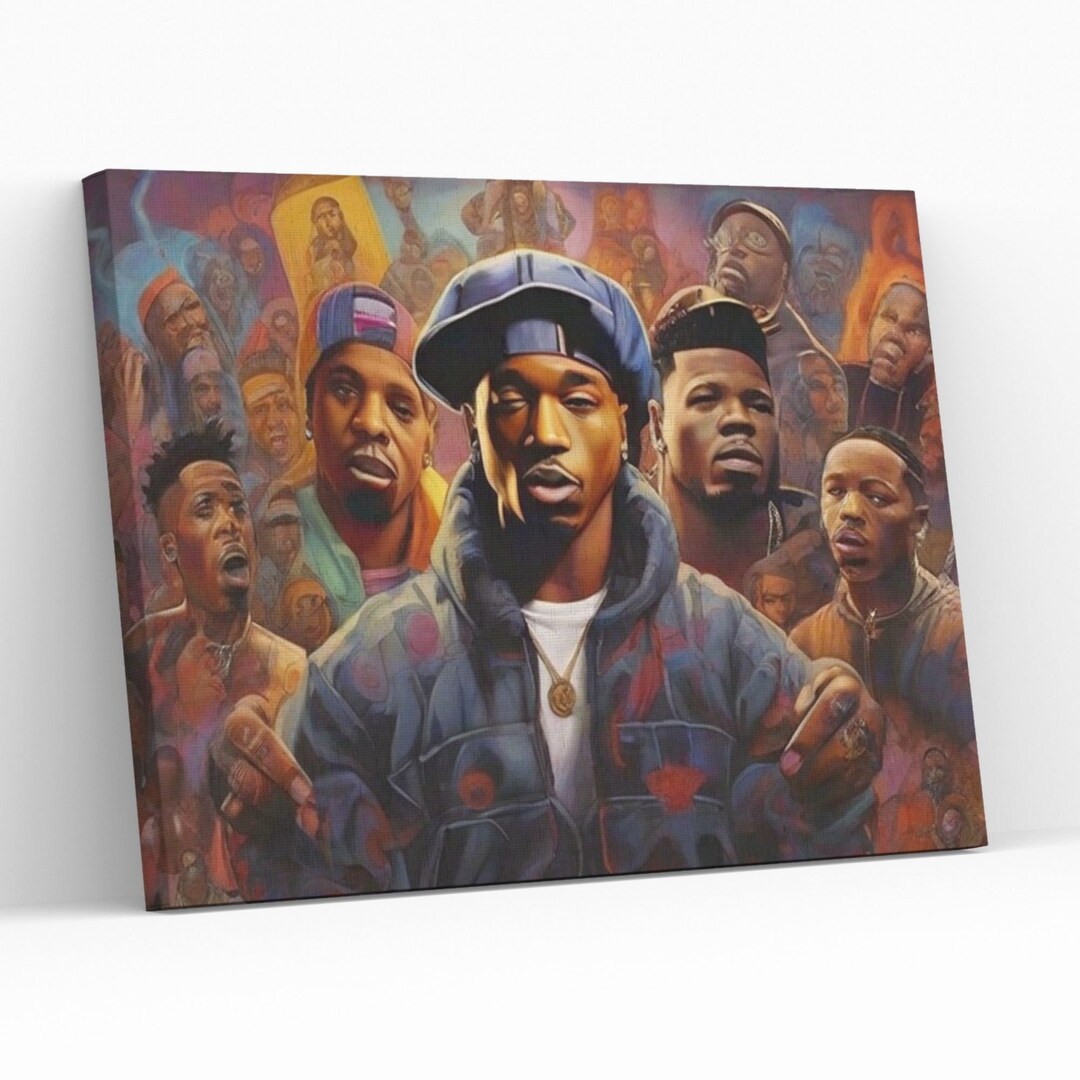 Ghost Rappers AI Generated Canvas Wall Art Rap Lover Gift Wall Hanging ...