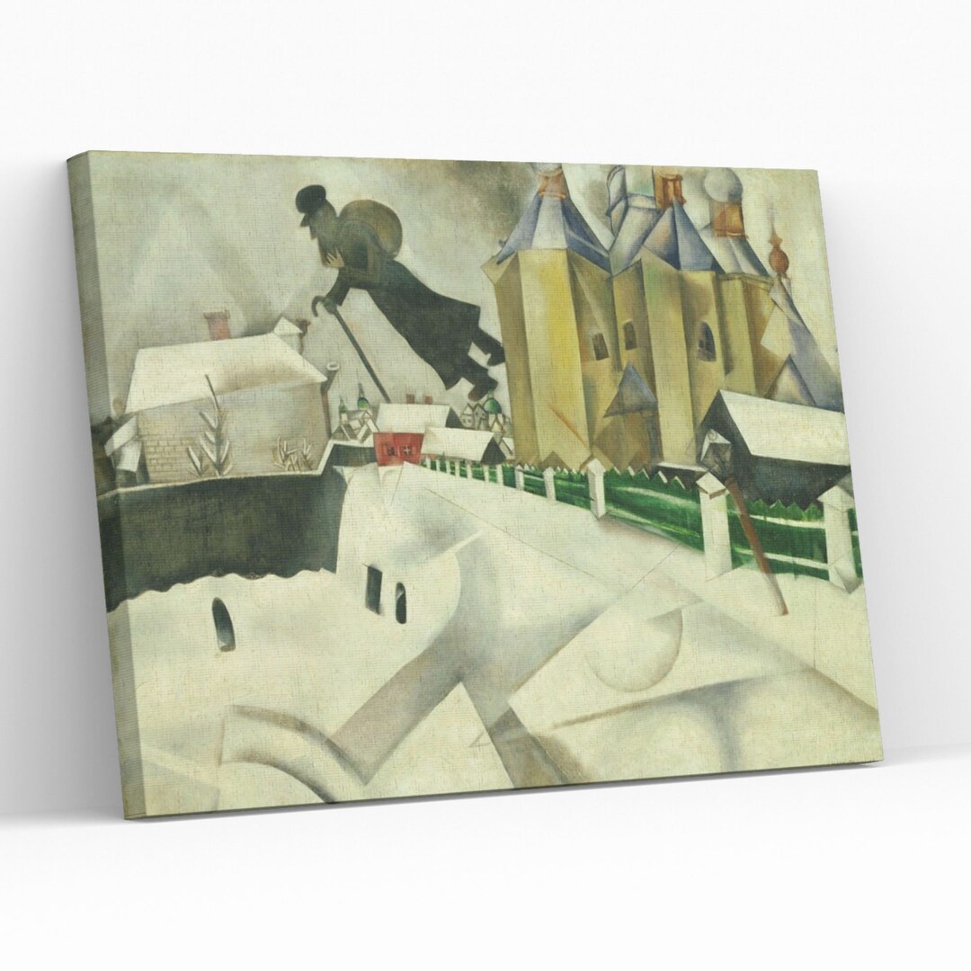 Over Vitebsk by Marc Chagall Artwork Reproduction Canvas Wall Art Print ...