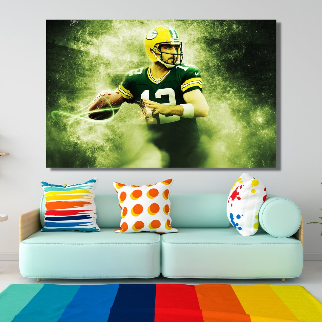 Aaron Rodgers American Football Legend Canvas Wall Art - Etsy