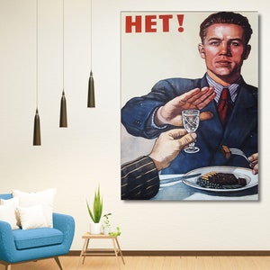 Soviet Anti Alcohol Propaganda Poster CANVAS ART PRINT Vintage Soviet ...