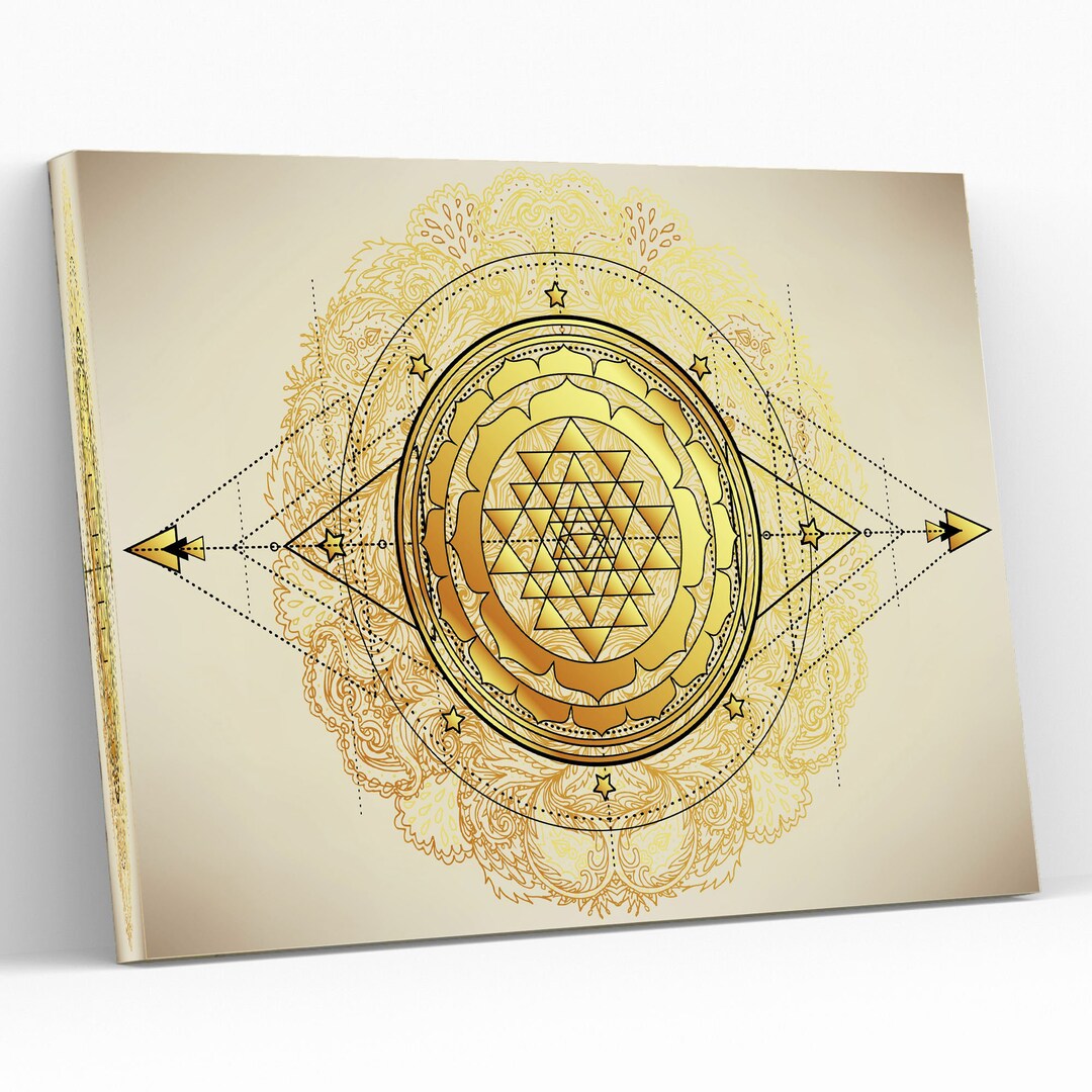 Sri Yantra Canvas Wall Art Sacred Geometry Wall Hanging Shri Chakra ...