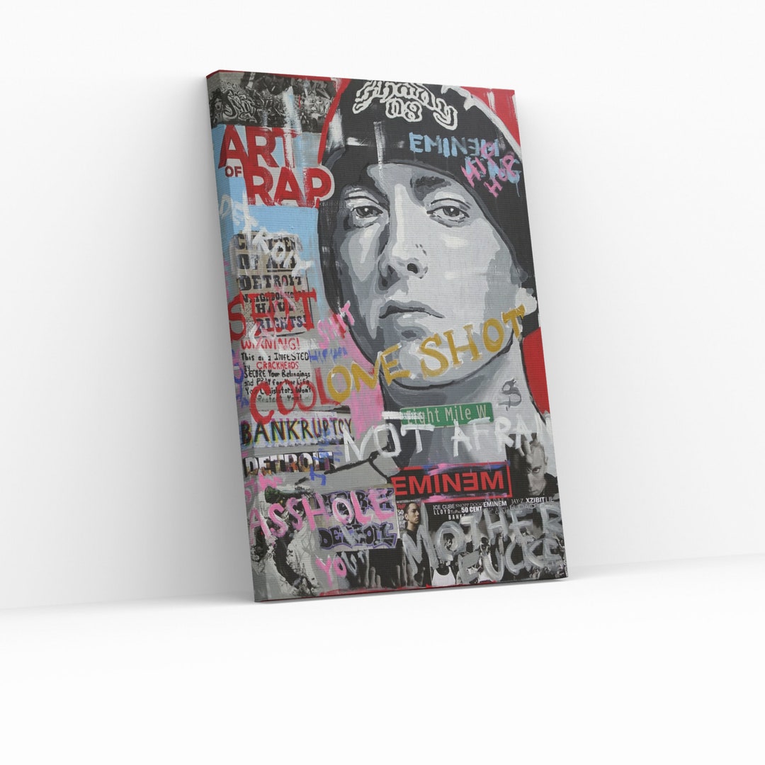 Banksy Eminem Rap Graffiti Street Art Office-home Decor Ready to Hang ...