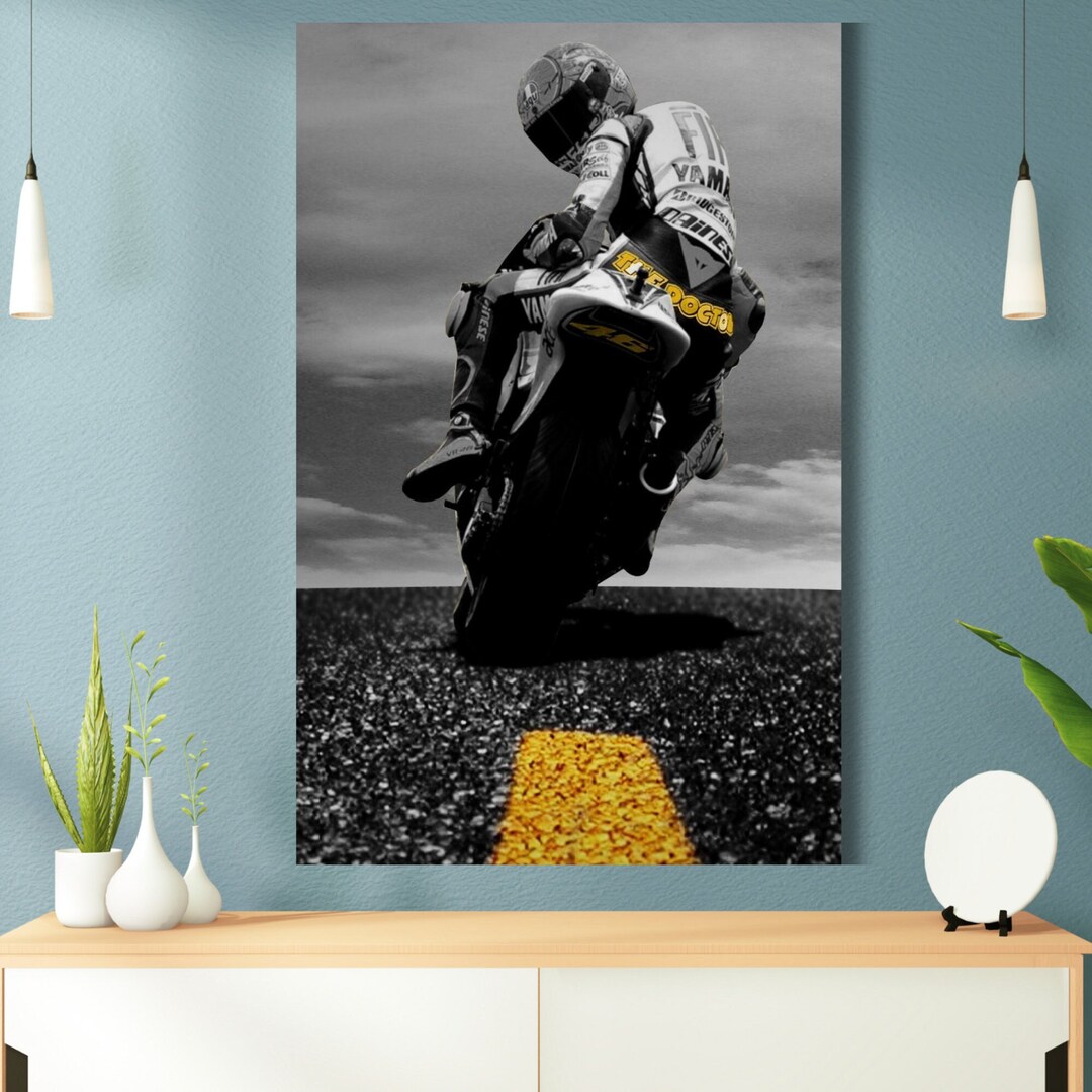Valentino Rossi Motogp Canvas Wall Art Motorsport Canvas Art Motor Race ...