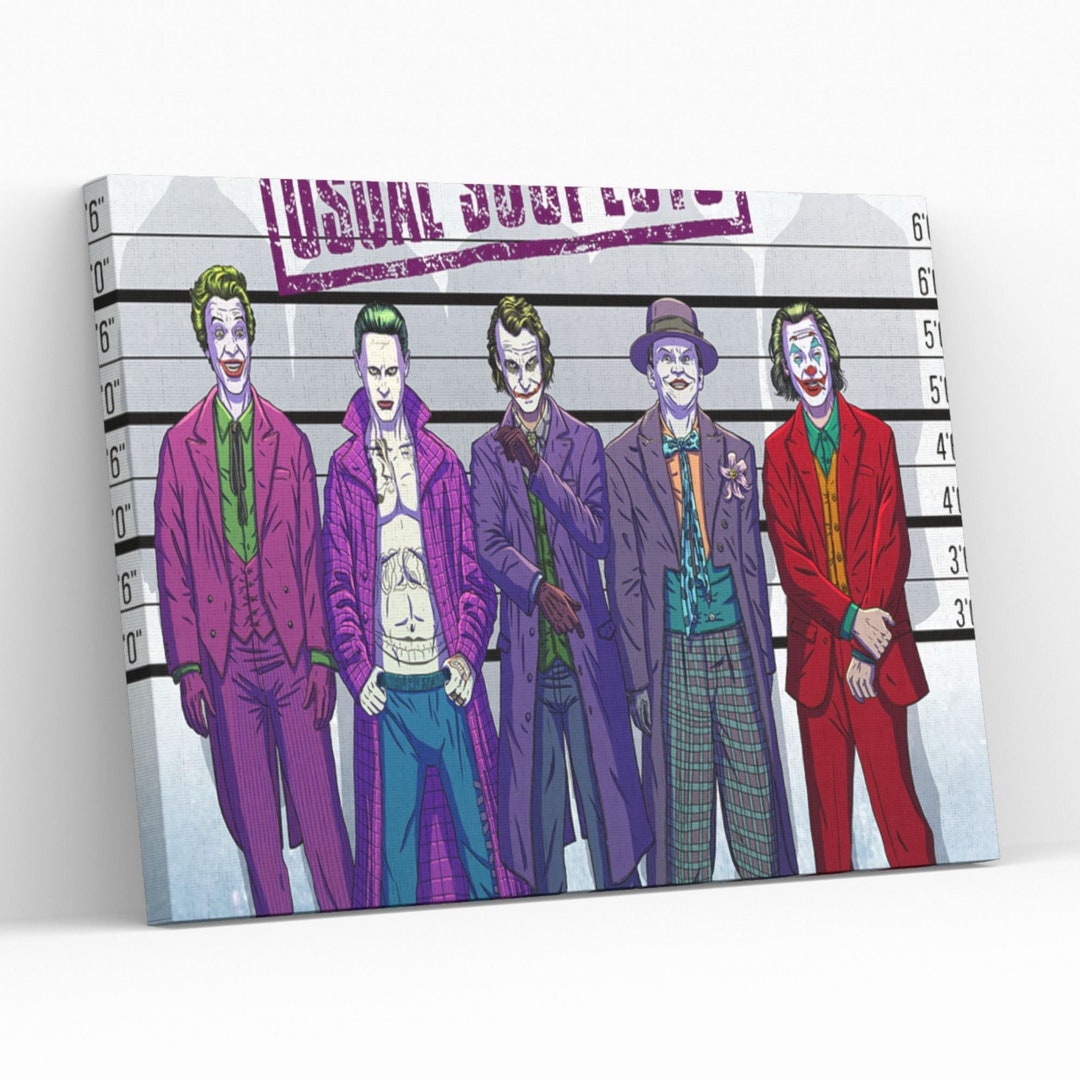 Usual Suspect Jokers Canvas Wall Art Joker Themed Wall Hanging Decor ...