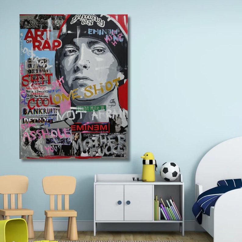 Banksy Eminem Rap Graffiti Street Art Office-home Decor Ready - Etsy