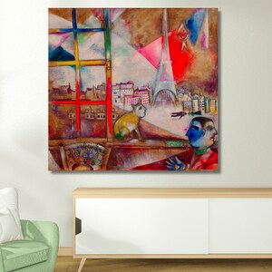 Paris Through the Window by Marc Chagall Cubist Artwork Reproduction ...