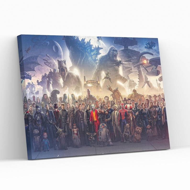 150 Movie Blockbuster Characters Canvas Wall Art Poster Print Movie Eye ...