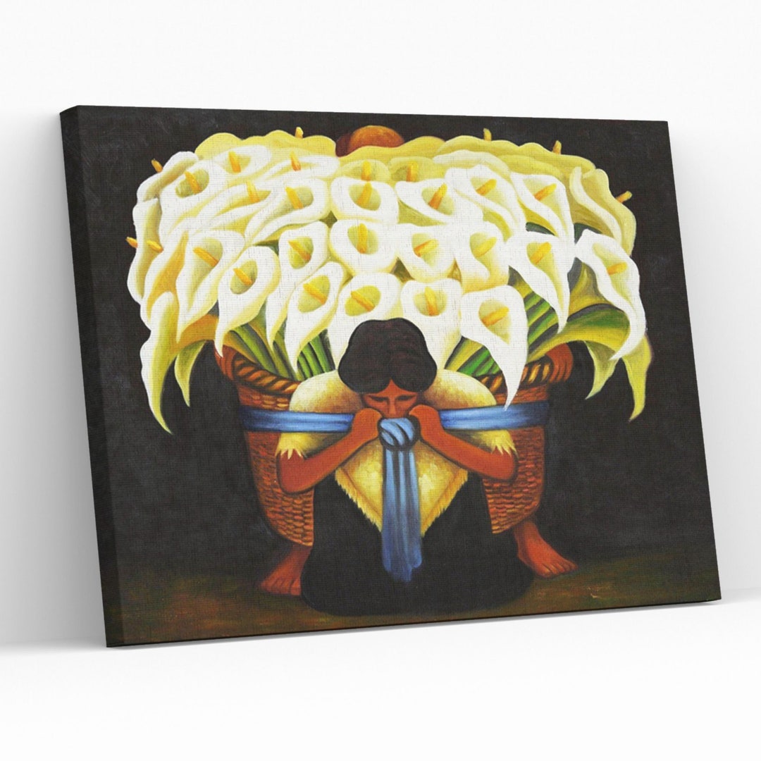 Flower Carrier by Diego Rivera Canvas Wall Art Diego Rivera Famous ...