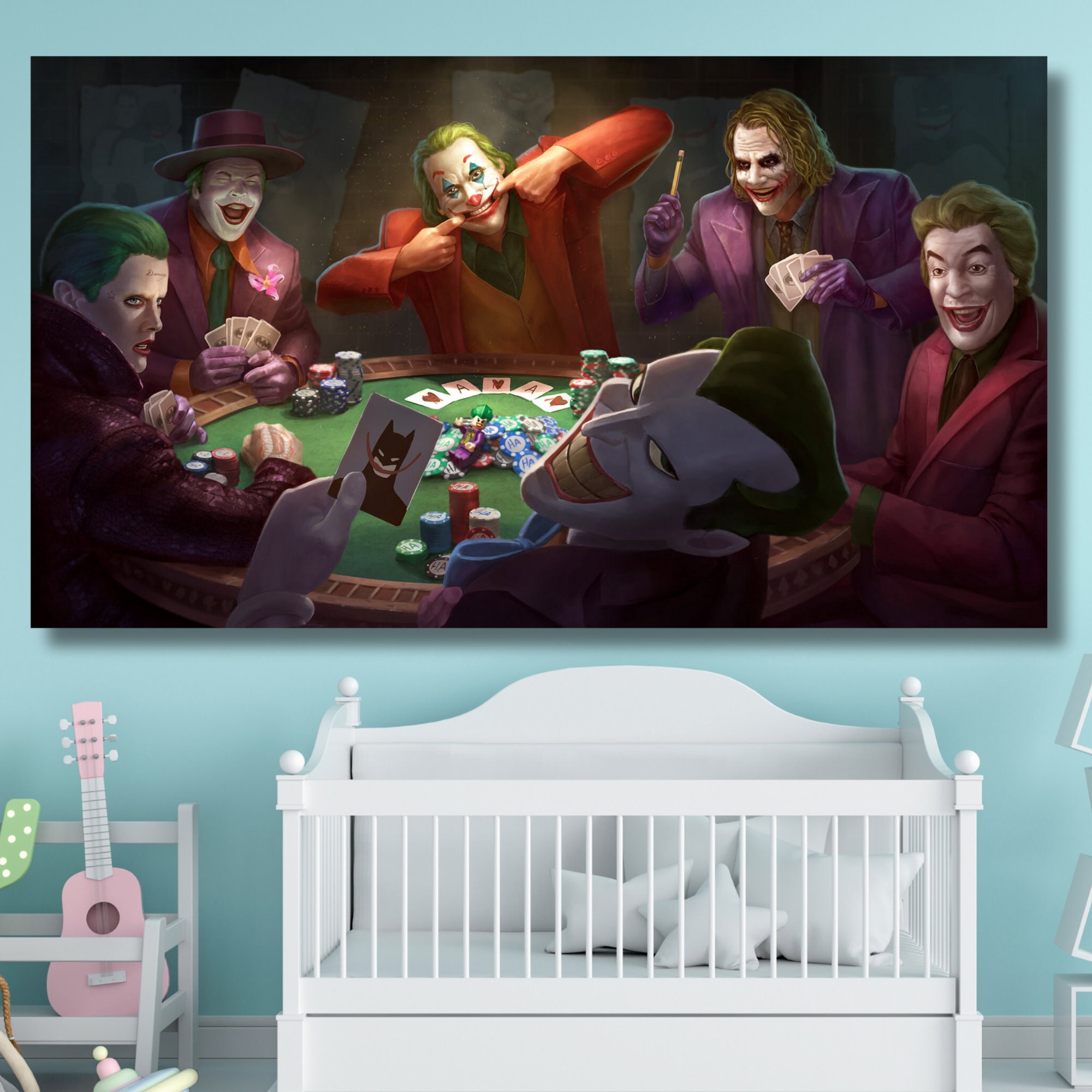 Jokers Playing Joker Canvas Wall Art Film Liebhaber Geschenk Humor ...
