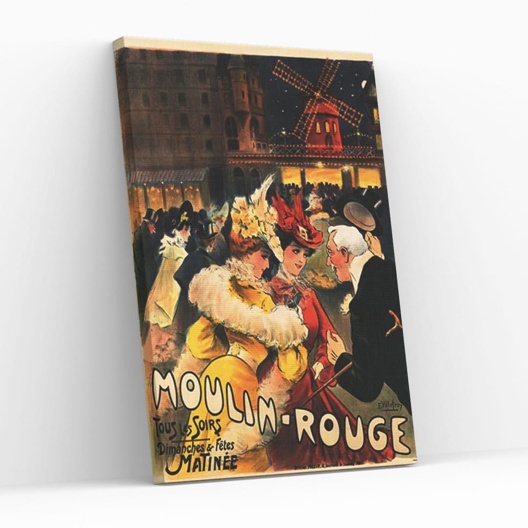 Vintage Moulin Rouge French Poster Canvas Wall Art Vintage Moulin Rouge ...
