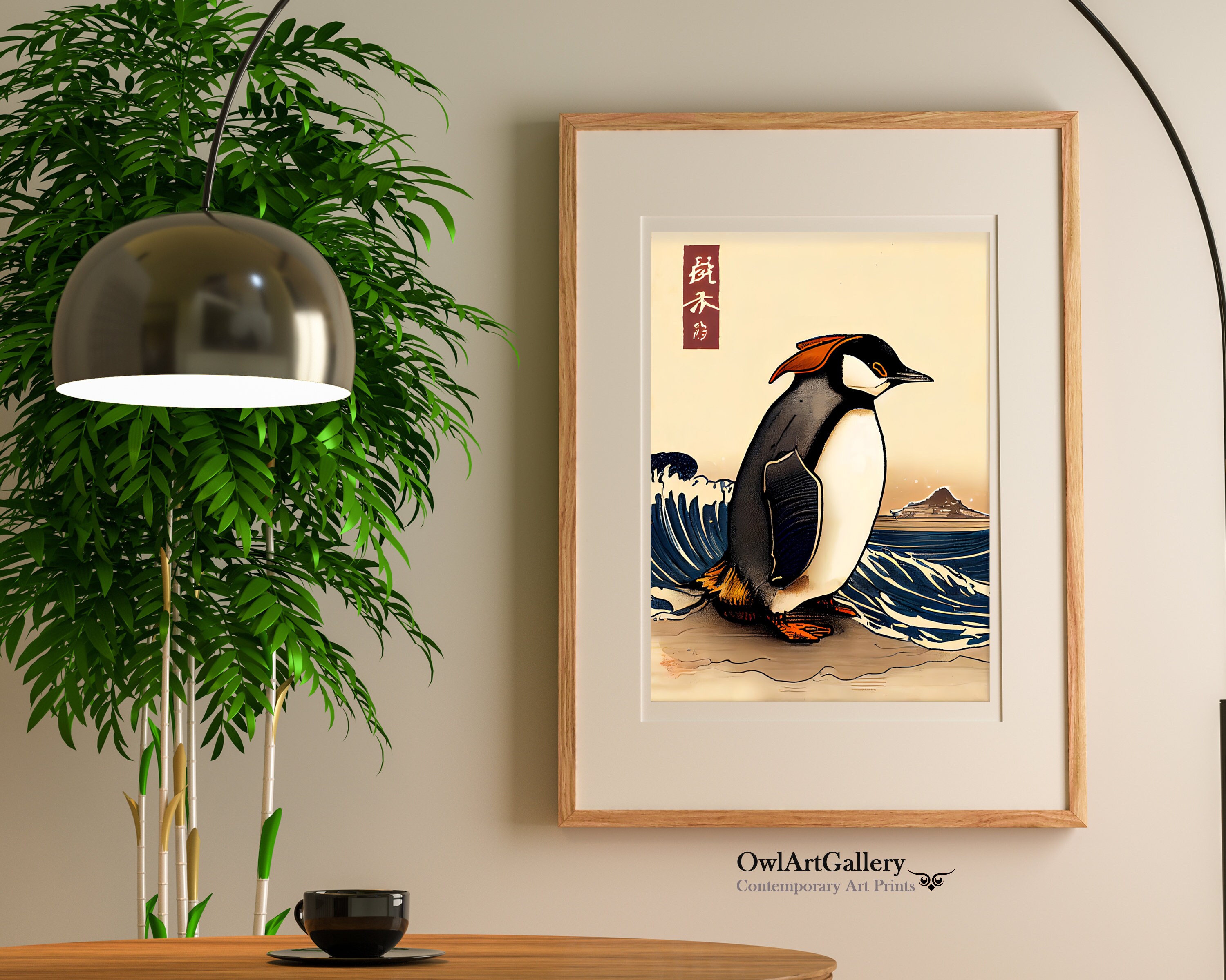 Japanese Penguin Poster Animal Poster Penguin Art Print - Etsy