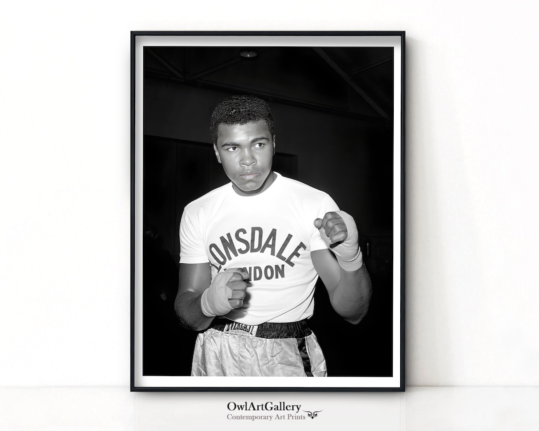 Muhammad Ali Print, Muhammad Ali Black and White Wall Art, Vintage ...