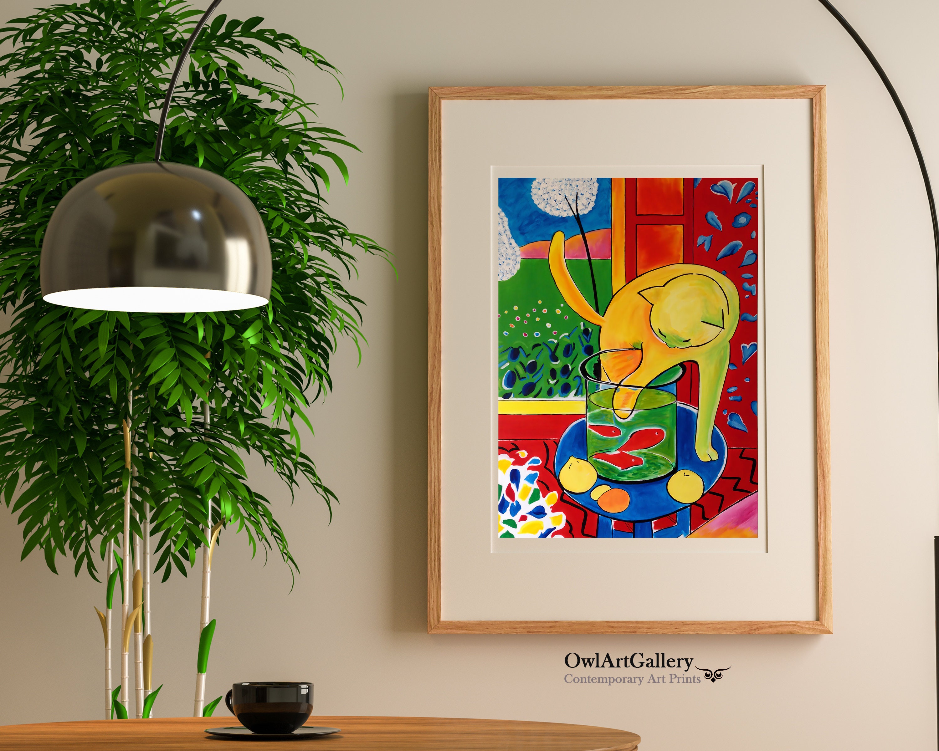 Henri Matisse, Cat and Red Fish Fauvist Painting Modern Art Print Cat ...
