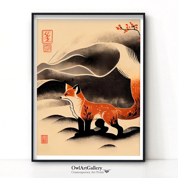 Japanese Fox - Etsy