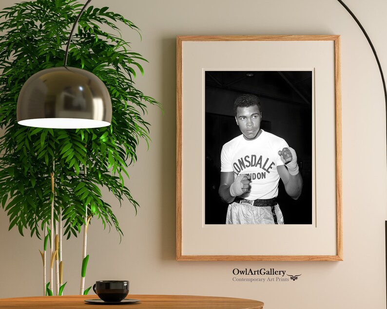 Muhammad Ali Print, Muhammad Ali Black and White Wall Art, Vintage ...