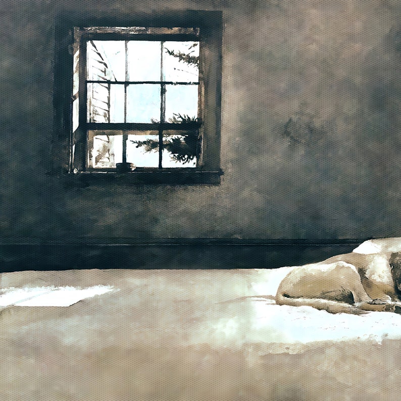Master Bedroom Andrew Wyeth Dog Bed Giclee Print Poster Vintage ...
