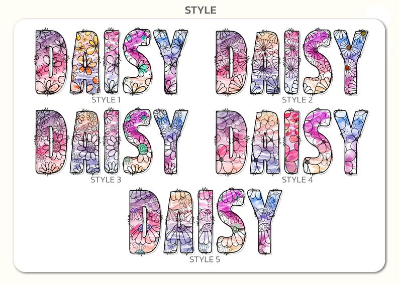 Daisy Text Svg, Custom Wavy Letters Svg, Custom Daisy Font Svg, Custom ...
