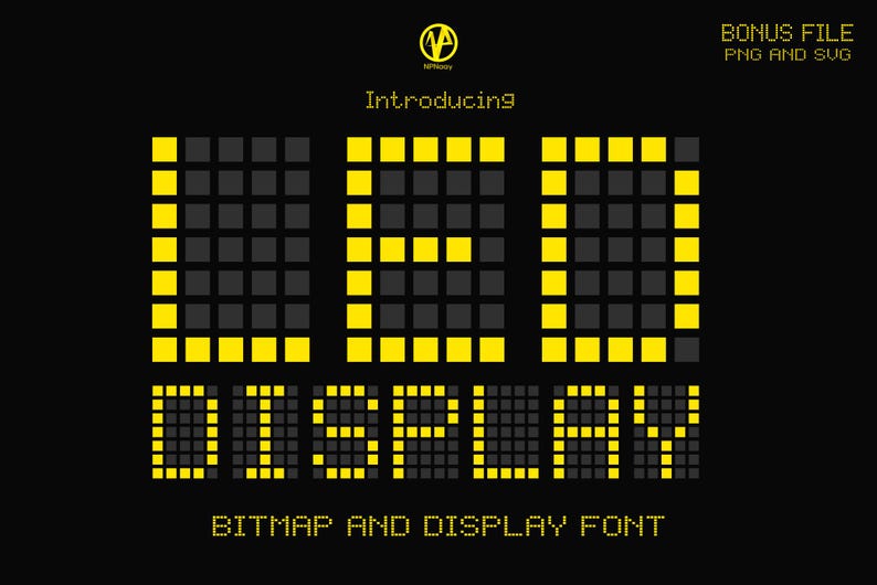 LED Display Font, Installable (otf, Png, Svg) - Etsy