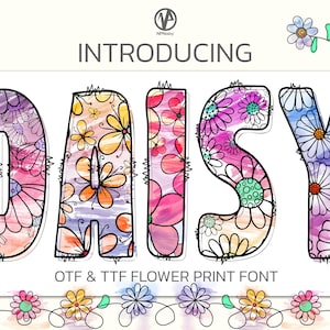 Daisy Text Svg, Custom Wavy Letters Svg, Custom Daisy Font Svg, Custom ...