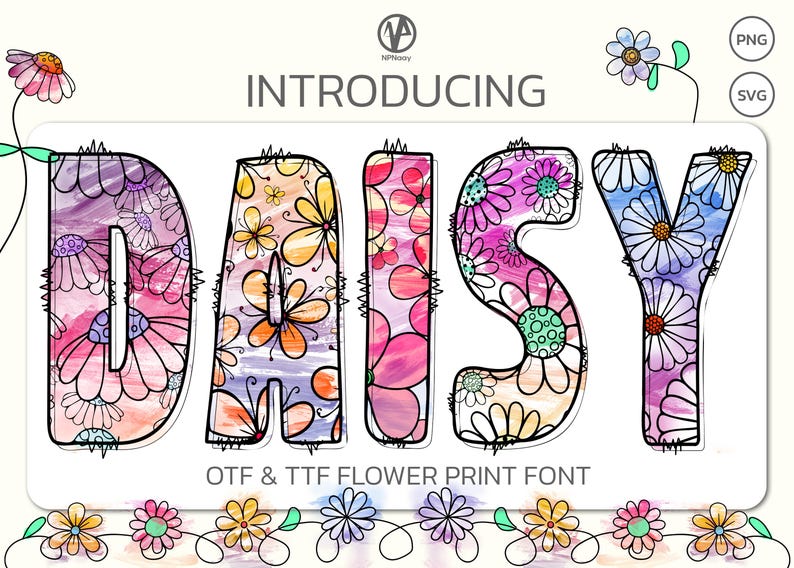 Daisy Text Svg, Custom Wavy Letters Svg, Custom Daisy Font Svg, Custom ...