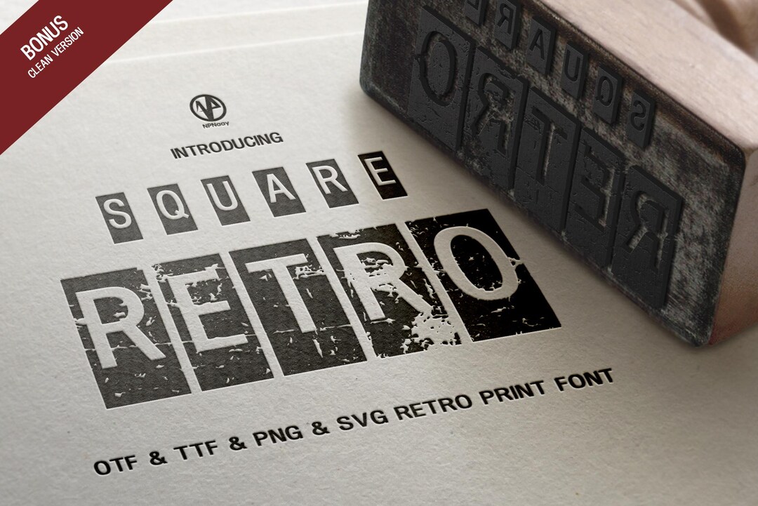 SQUARE RETRO FONT, Funky Font, Retro Typeface, Vintage Svg, Stylish ...